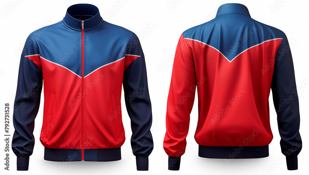 Red blue hoodie zipper template for your design mockup for print ...