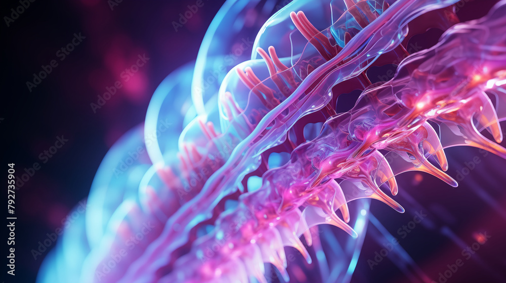 3d illustration visualized spinal cord background for healthcare ...