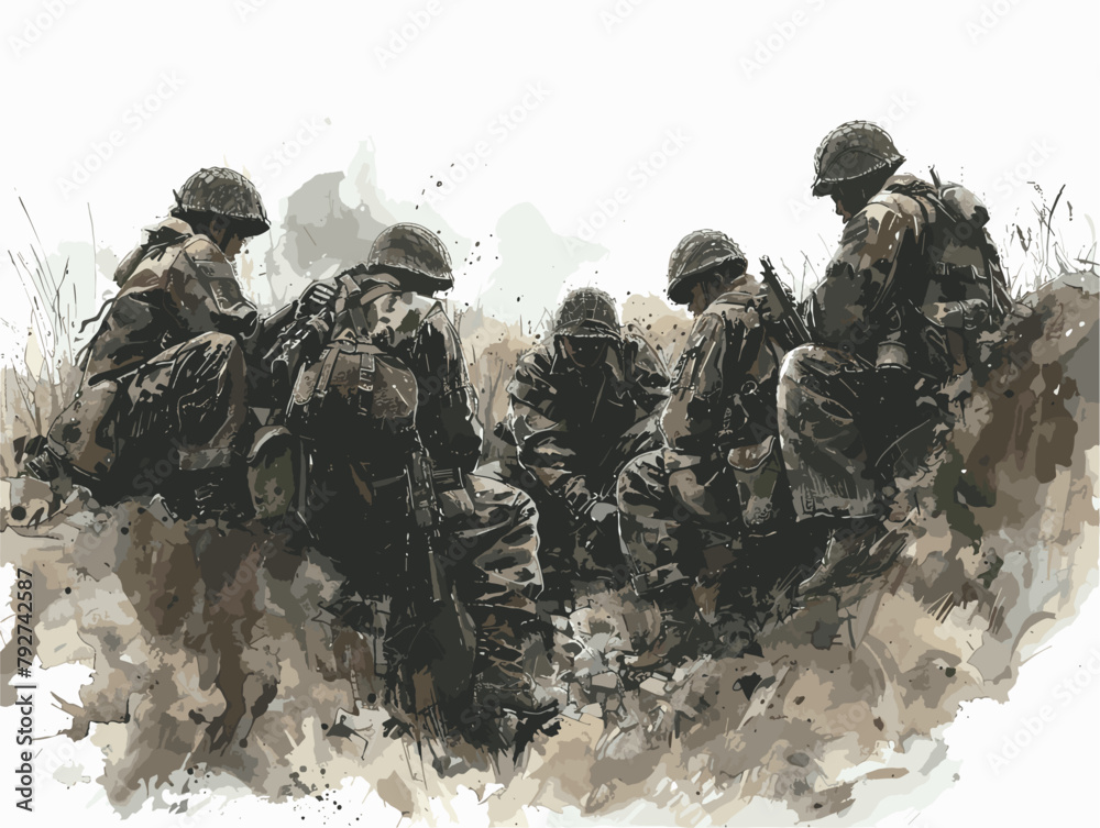 Camouflaged Combatants: Animated Trench Strategy Amidst Battlefield ...