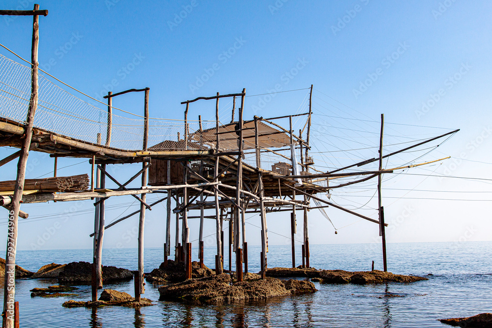 Un trabocco lungo la Costa dei Trabocchi in Abruzzo Stock Photo | Adobe ...