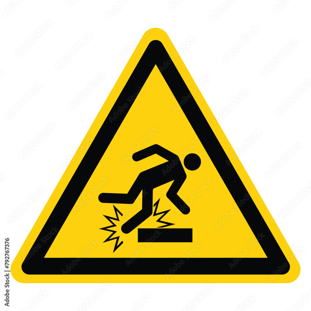 Beware Step Symbol Sign,Vector Illustration, Isolated On White ...