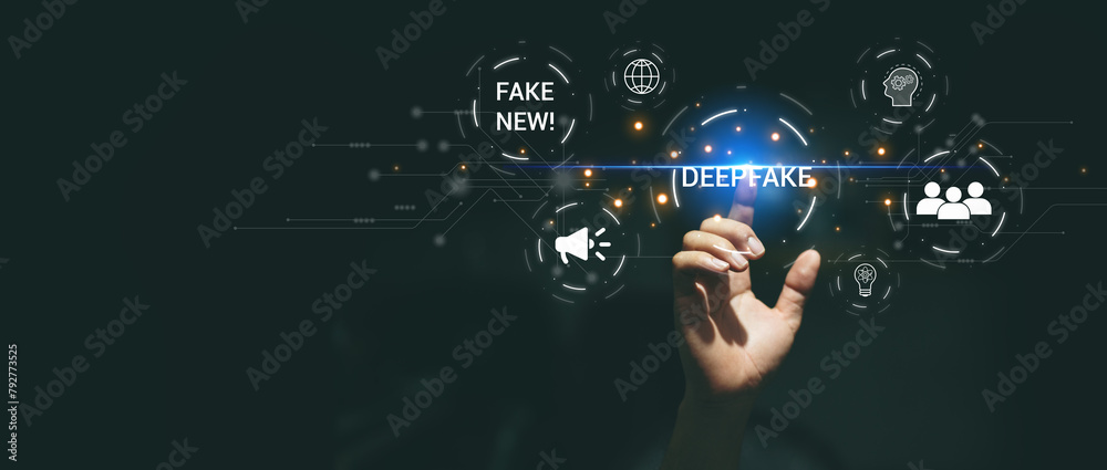 Poster Deepfake deep learning fake news generator modern internet ...