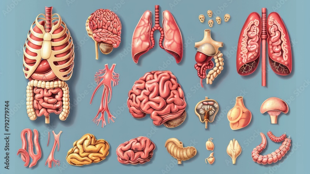 The detailed modern set of parts of the human body Stock Illustration ...
