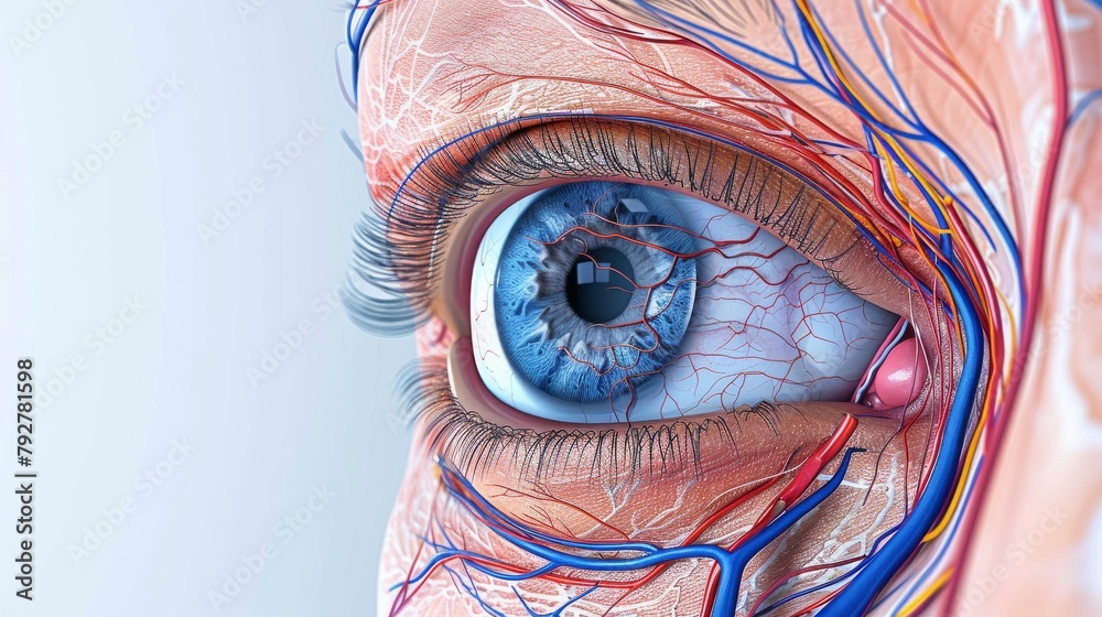 Anatomy of the human eye. An illustration on a white background. Stock ...