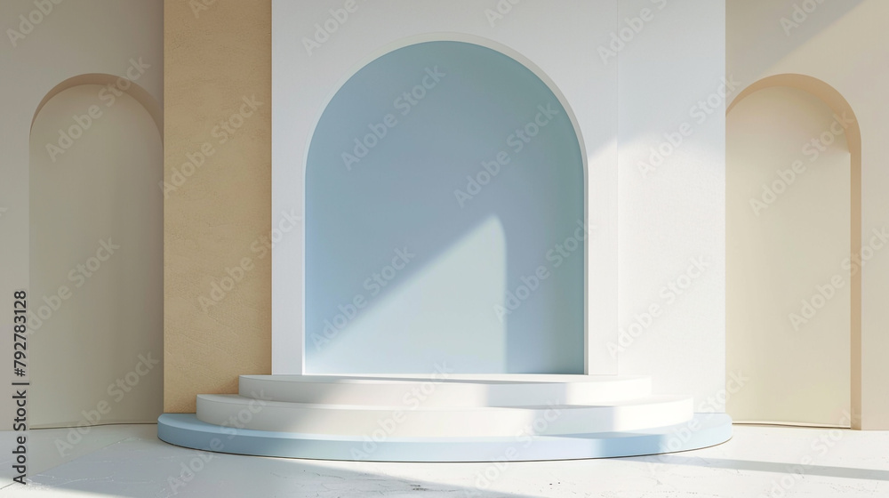 Mockup stage design circle clean minimal model prop background Stock ...