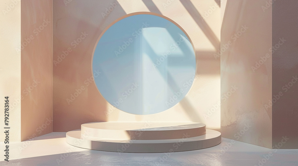 Mockup stage design circle clean minimal model prop background Stock ...