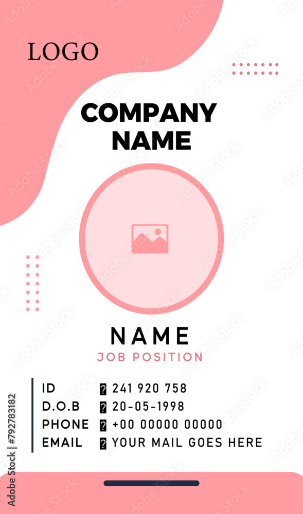 Print ID card design employee student office company photo mock-up ...