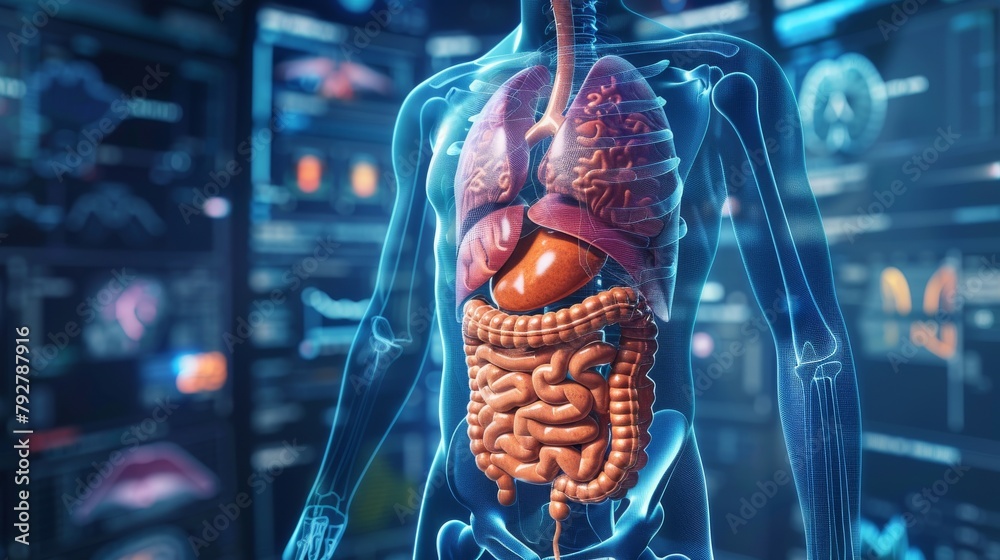 With names illustrated, this diagram shows the anatomy of the human ...