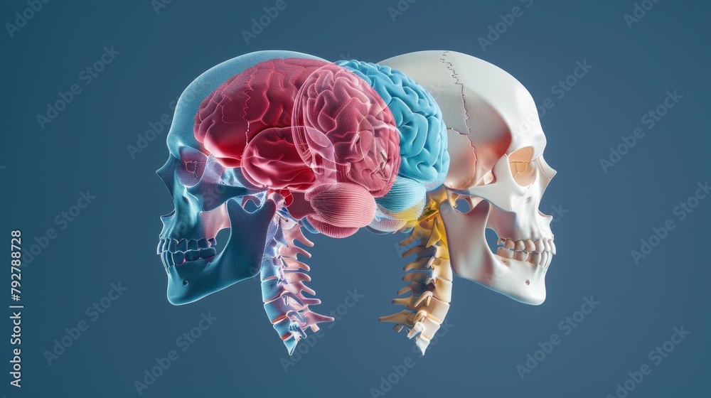 Bones of the skull, the bones of the cranium. The individual bones and ...