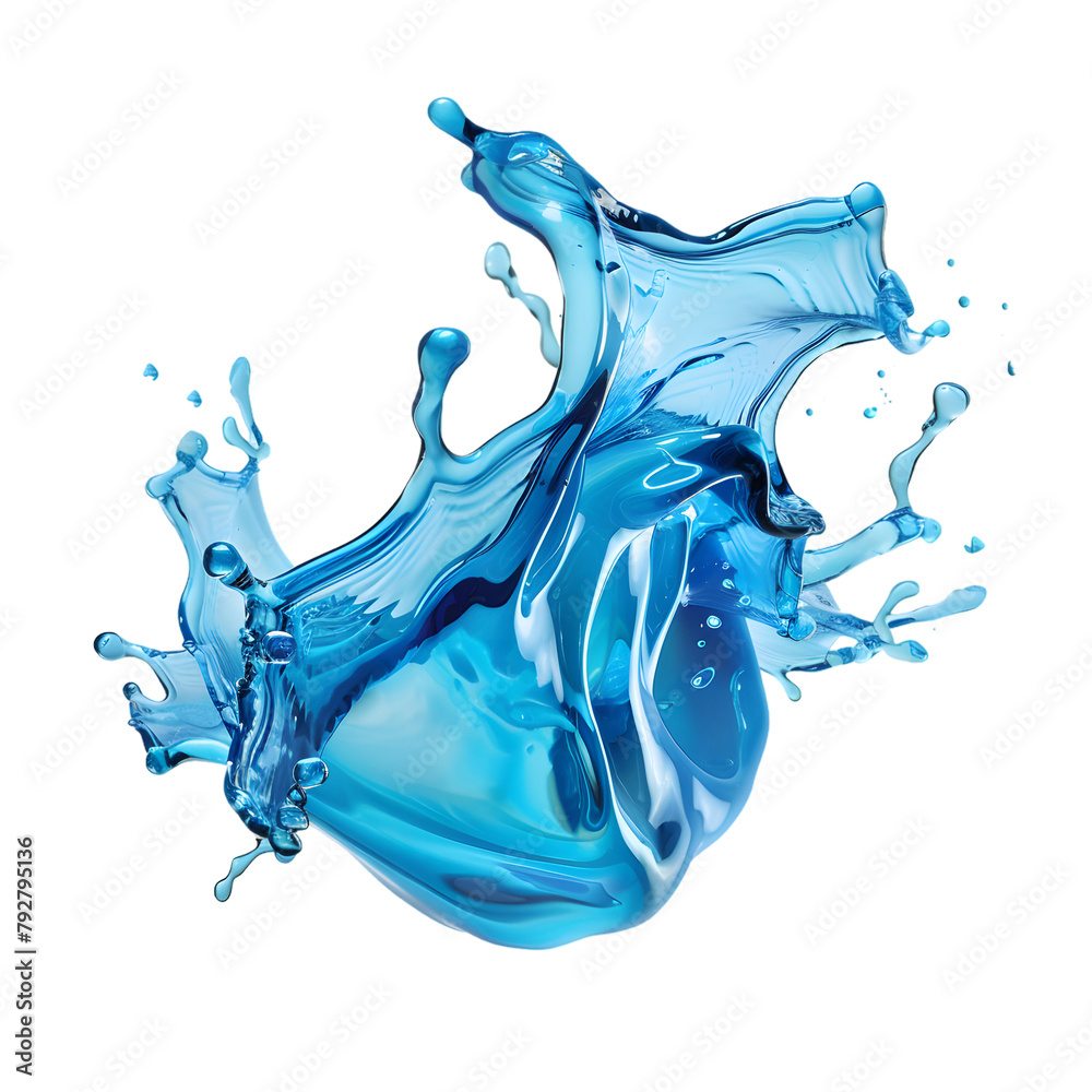 Blue color floating beautiful splash, water splash, isolated splash ...
