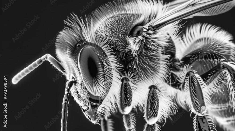 An electron microscope image of a honey bees antenna revealing the ...