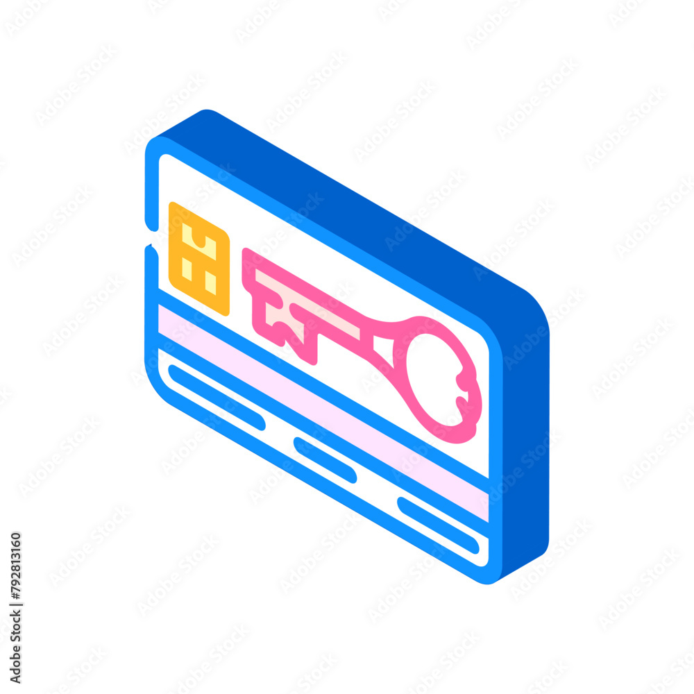 virtual keycard isometric icon vector. virtual keycard sign. isolated ...