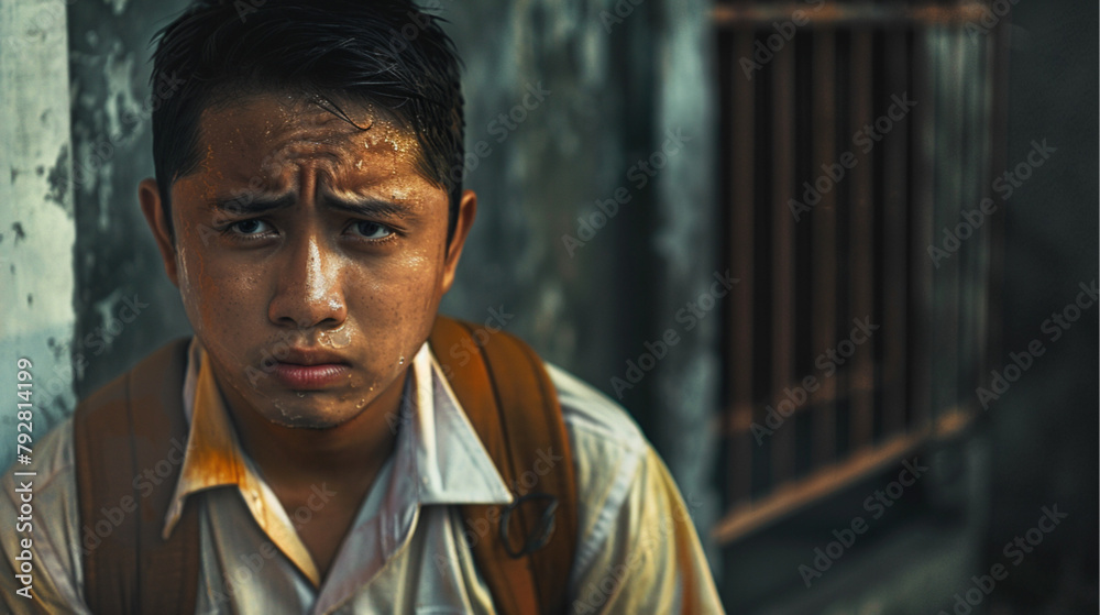 a filipina college student around 20 years old wearing her uniform ...