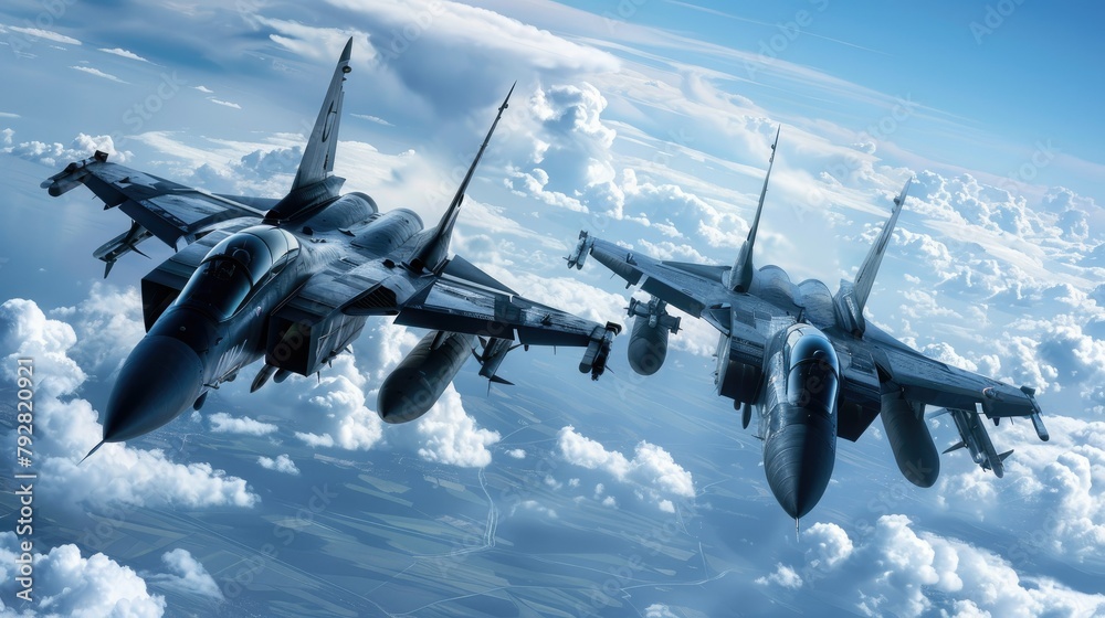 Envision a scenario where two military jet fighters execute ...