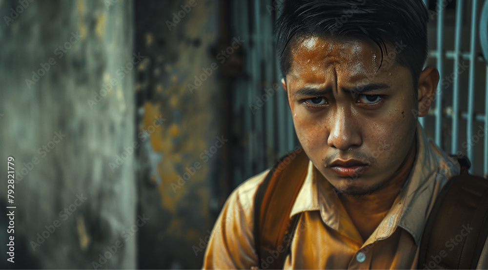 a filipina college student around 20 years old wearing her uniform ...