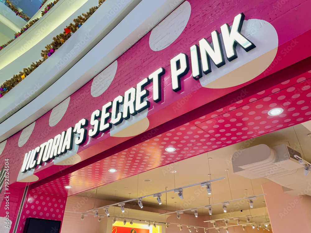 Bangkok, Thailand - 30 December, 2023: Signage of Pink by Victoria's ...