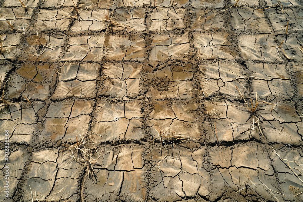 From above - agricultural fields bear the scars of drought - their ...