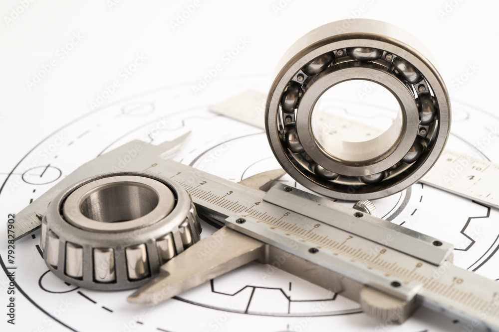 Engineering tools and mechanical industrial with vernier caliper and ...