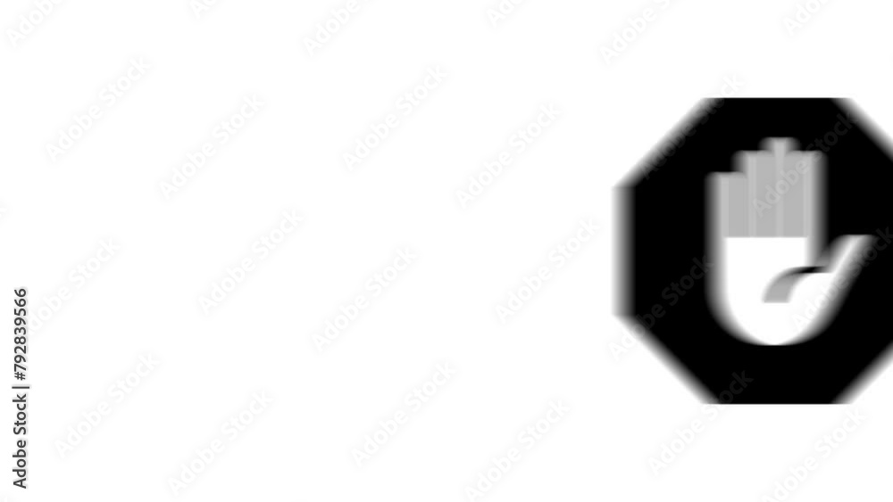 Vidéo Stock Animation set, stop hand symbol. Animations: transparency ...