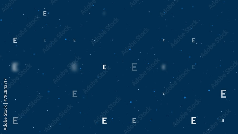 Template animation of evenly spaced capital letter E symbols of ...
