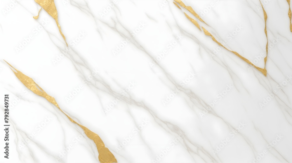 Smooth white marble surface with subtly interwoven gold tones and veins ...