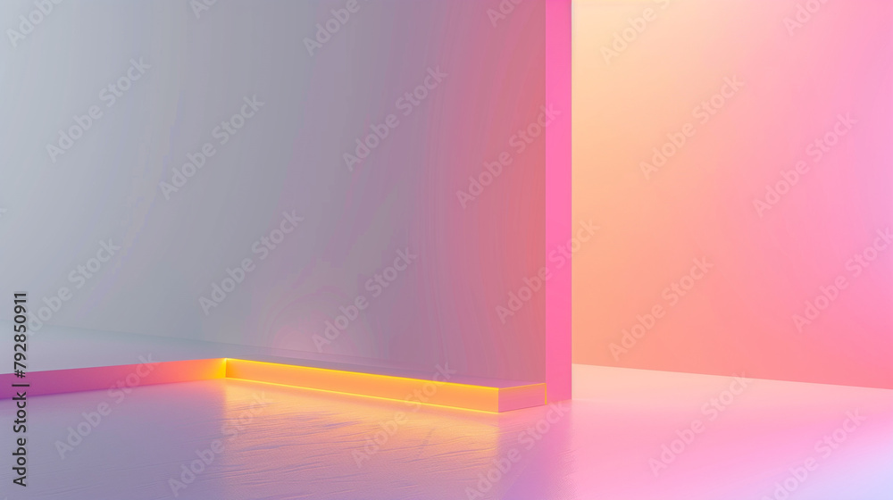 Empty interior with modern design and light (as illustration with blank ...