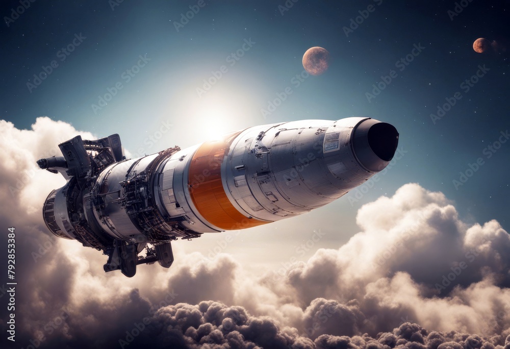 'rocket space print decorative flier paper emblem symbol poster ...