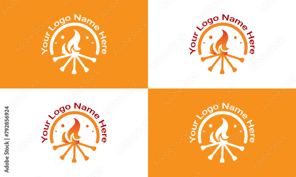 wood-fired stove logo design, BBQ logo design, and wood stove logo ...