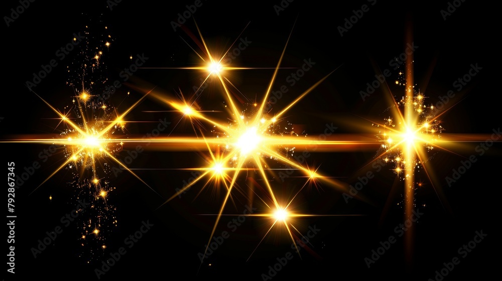 Gold explosion sun ray glow modern effect. Star burst flare with ...
