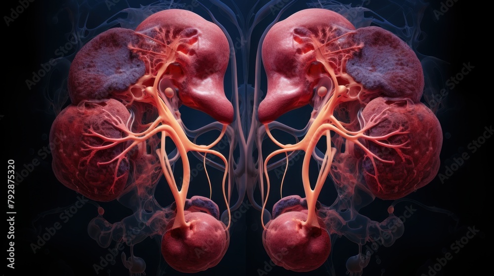 Anatomical model of the human body and organs. Part of a human body ...