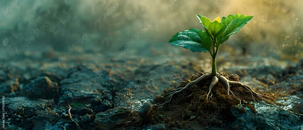 Cracked Earth with roots symbolizes grassroots movements against global ...