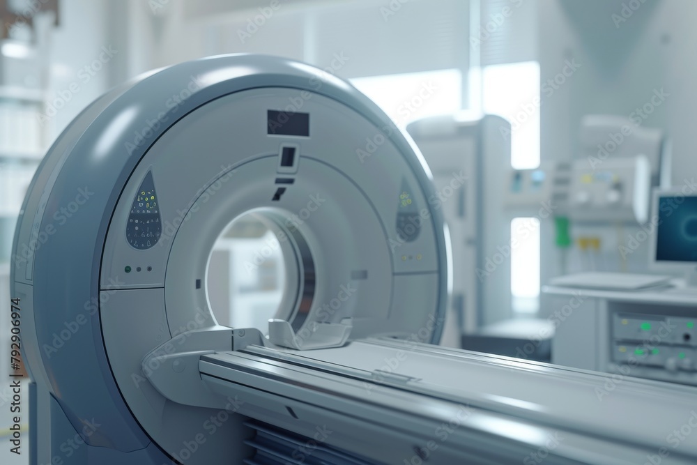 Hyper realistic shot of advanced medical imaging device providing ...