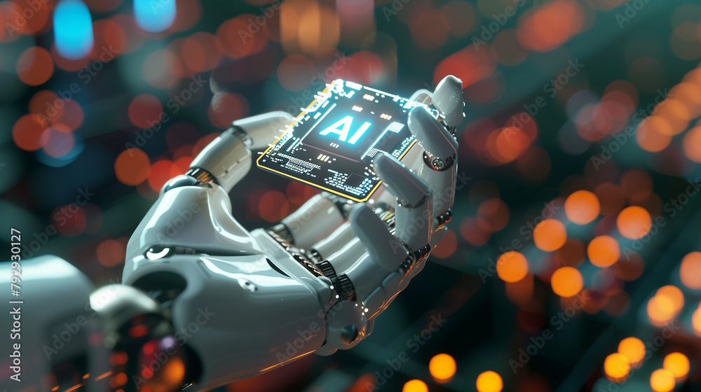 Small IC no lead chip with alphabet "AI" screened on IC chip, chip is ...