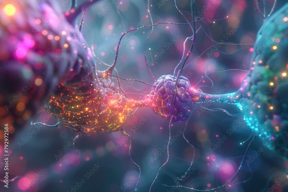 A dynamic digital illustration of the nervous system, showcasing ...