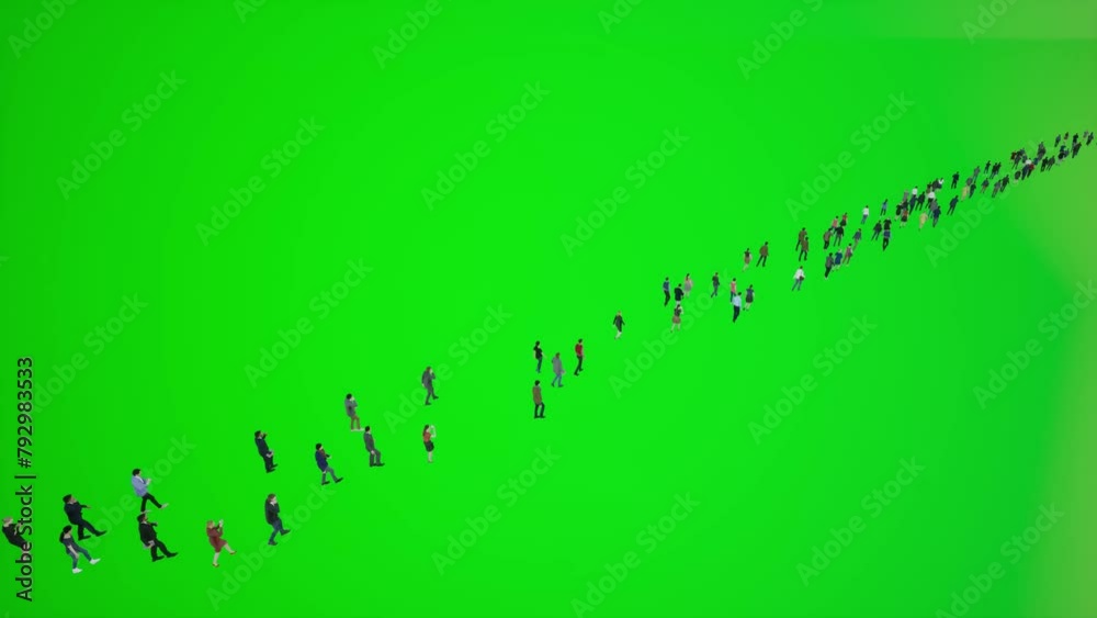 3D animation of crowds of people walking in the streets of London to ...