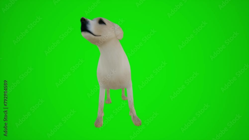 3D animation of front facing dog for interior and exterior scenes of ...