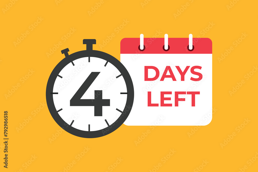 4 days to go countdown template. 4 day Countdown left days banner ...