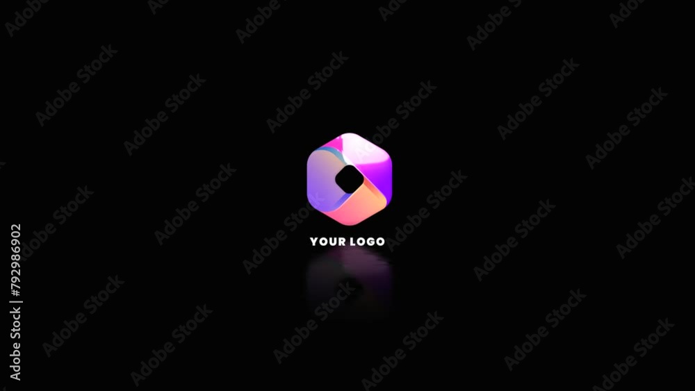 digital glitch logo reveal, 2d and 3d, motion graphics. Water electric splash glowing hyper ...