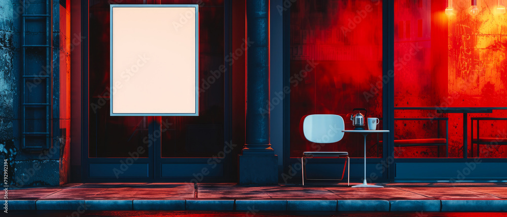 Empty wall sign board mockup at the city street. Template, banner for ...