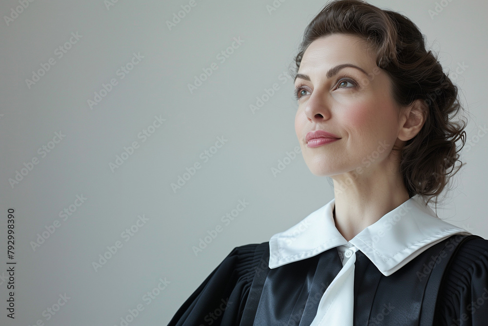 elegant photo capturing the poise and authority of a female judge in ...