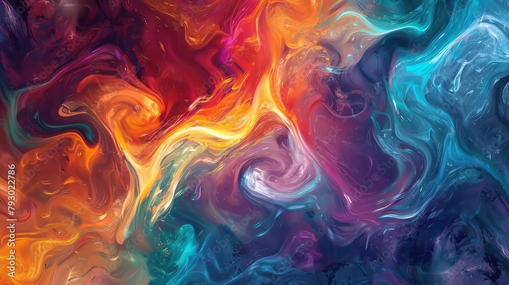 Vibrant abstract background featuring swirling colors in a seamless ...