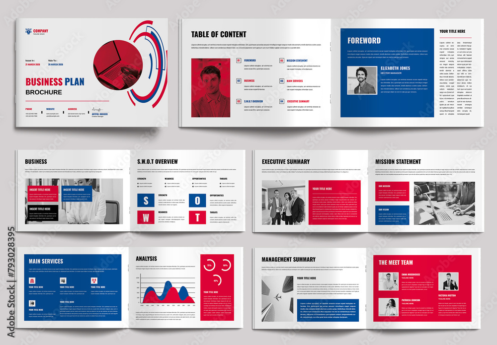 Business Plan Template Landscape Stock Template | Adobe Stock