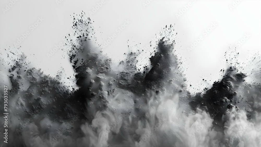 ภาพประกอบสต็อก Creating a misty smoky effect with D powder particles on ...