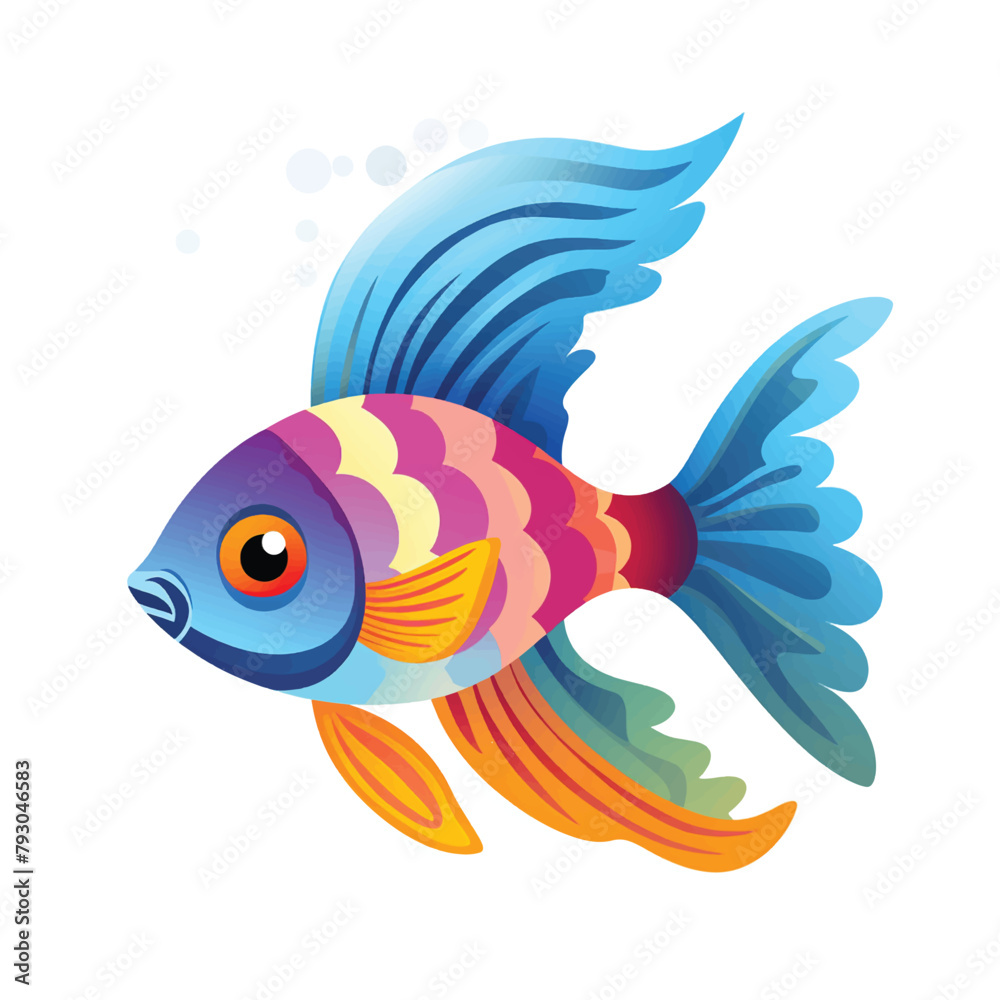 Colorful sea fish betta fish changing color paper orange saltwater fish ...