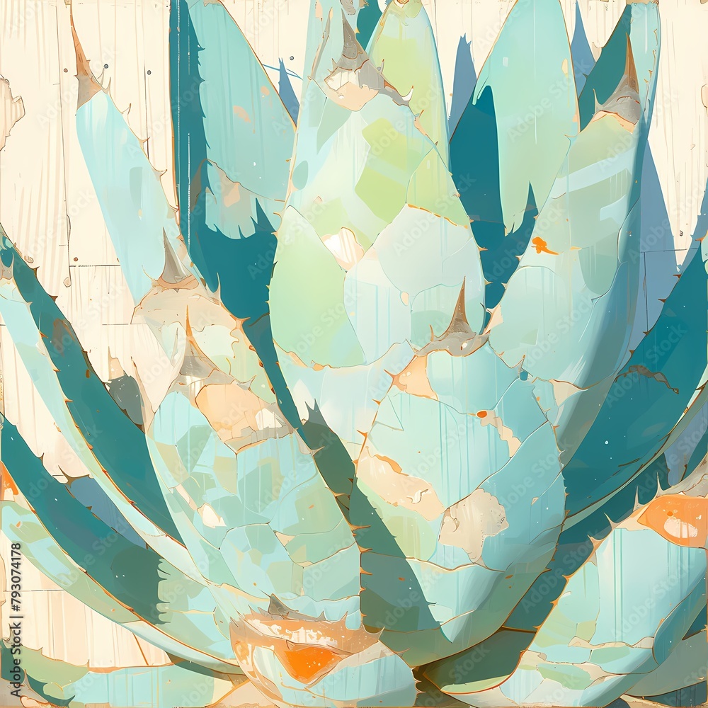 Stunning Close-up of an Agave Plant with Vivid Colors and Detailed ...