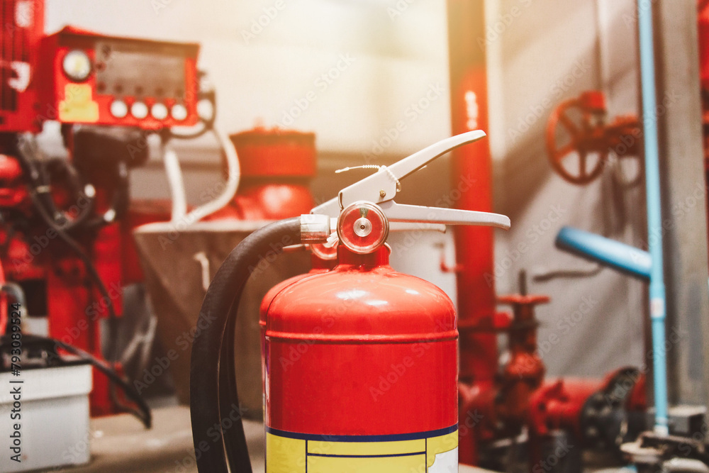 Engineer check fire suppression system,check fire extinguisher tank in ...