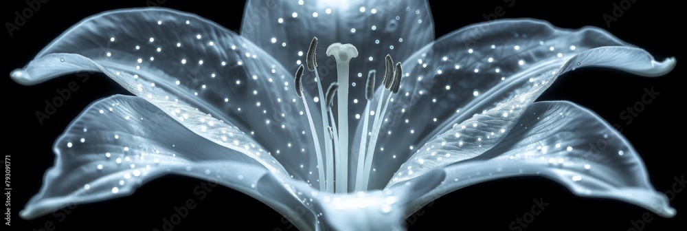 Transparent florals with cyber silverpoint impressionism. Ethereal X ...