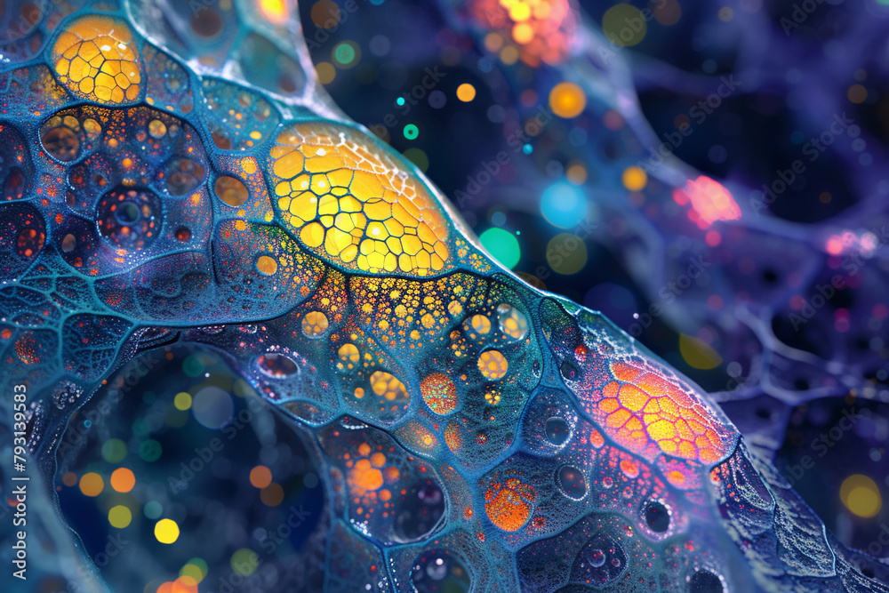 Cell structure as seen through a microscope. photorealistic seemless ...