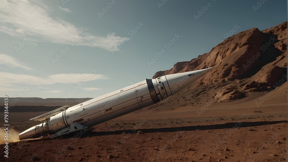 Reusable fuselage space rocket launched from Earth to colonize Mars ...