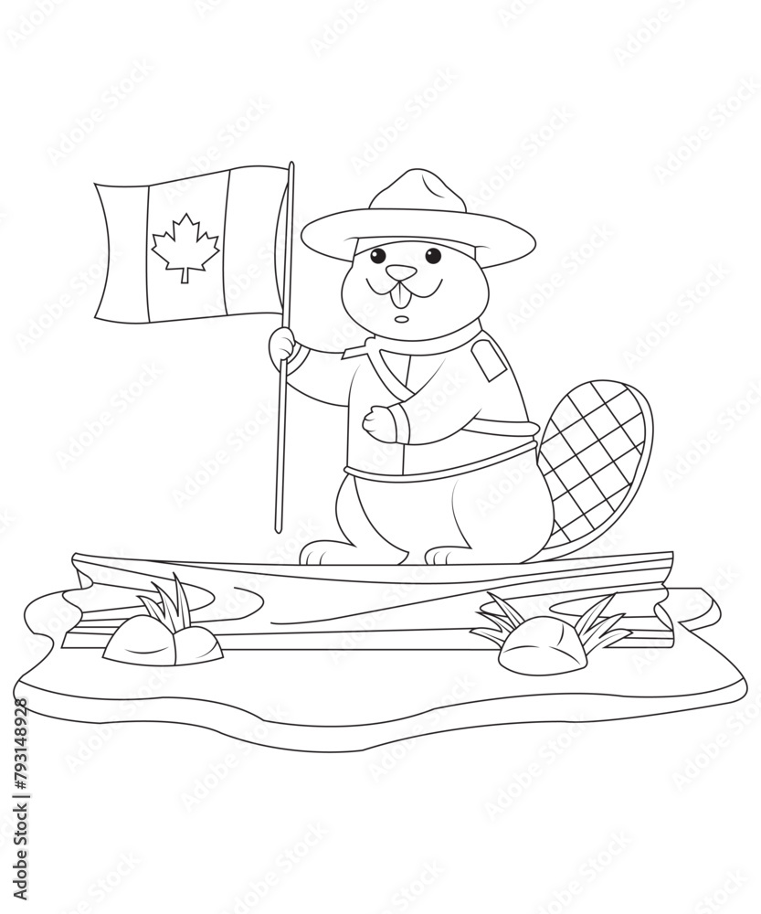 Canadian flag coloring page illustration / Canada symbol coloring page ...